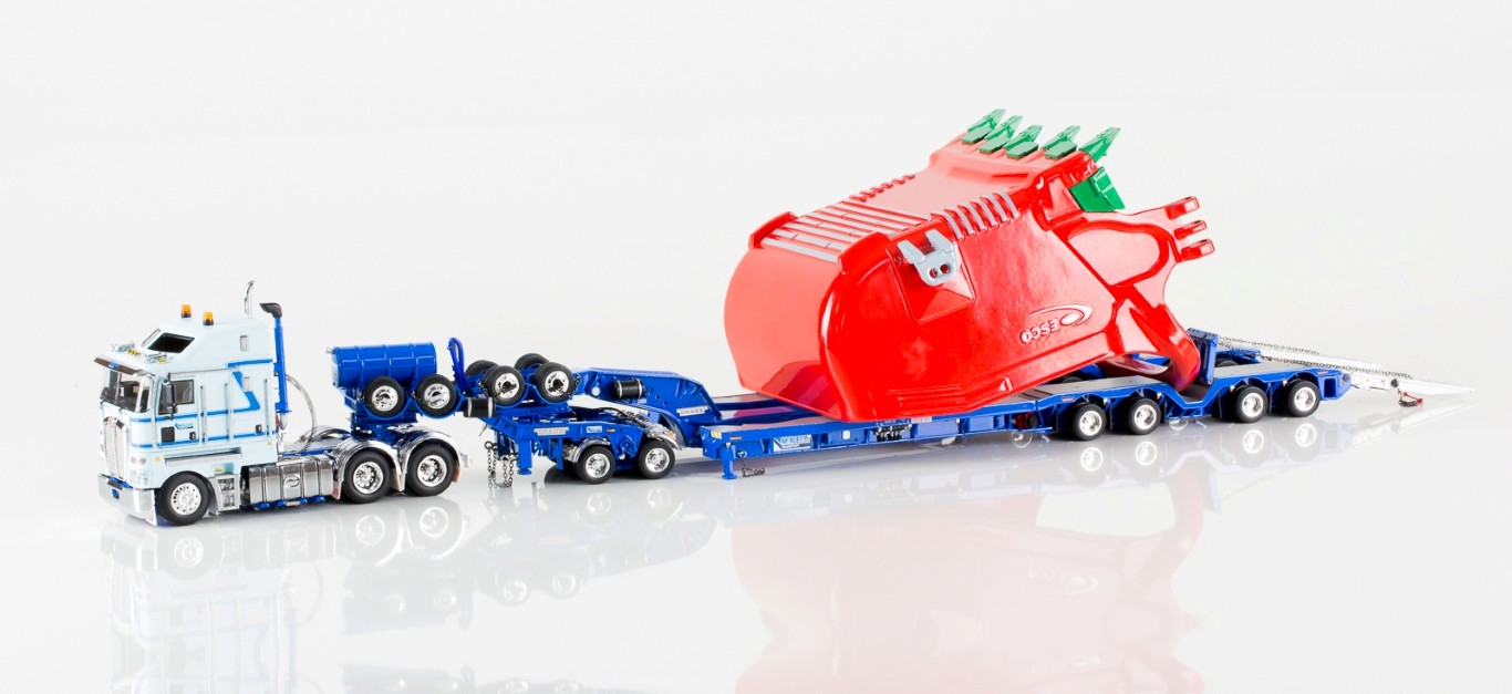 KENWOrth K200 Prime Mover Drake 2x8 Dolly 4x8 Dragline Bucket Trailer ...