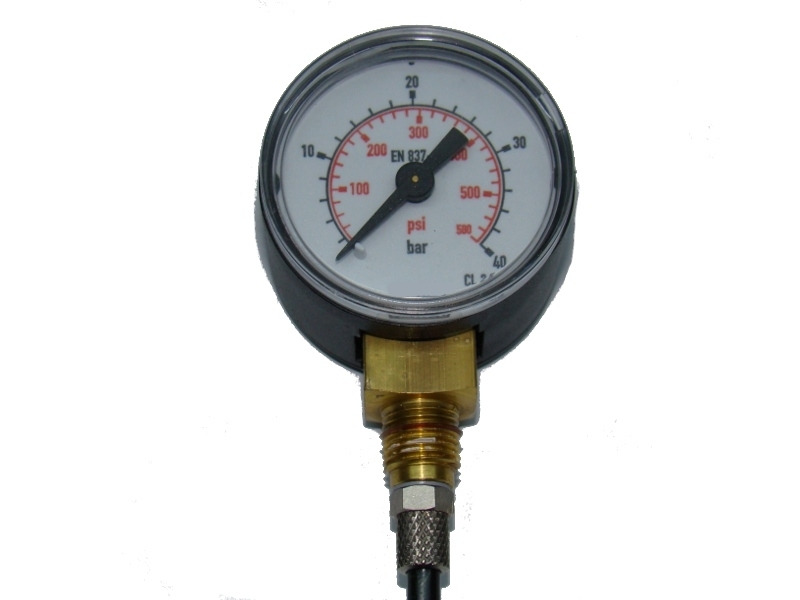 0 to 40 bar/psi dual pressure gauge 4mm tube fitting